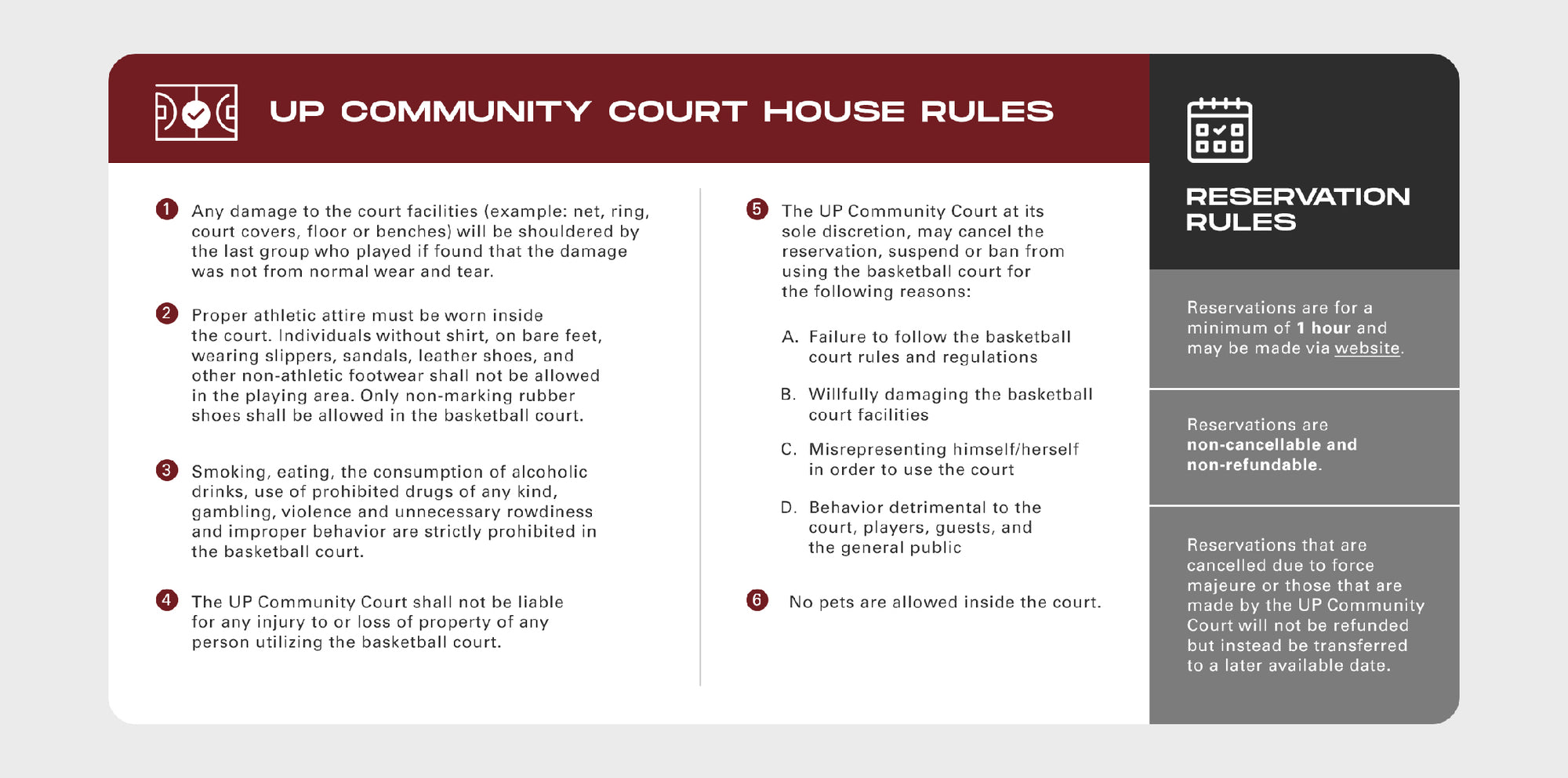 HOUSE RULES – U.P. Community Court